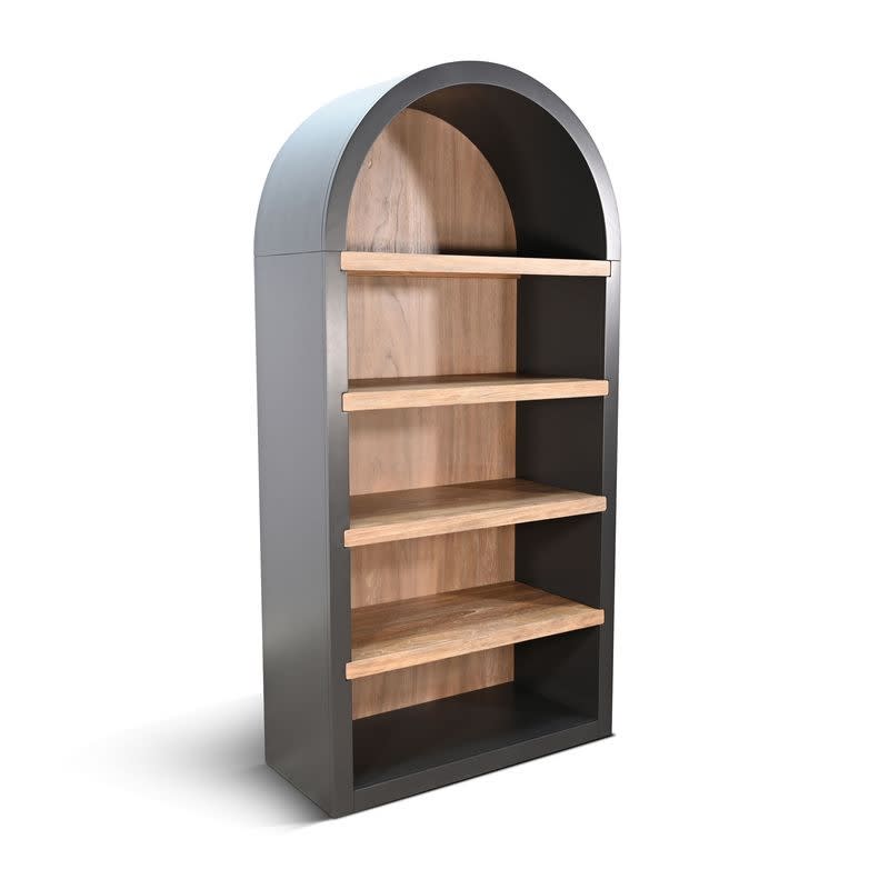 Logan Arched Bookcase in Black Magic and Oak Grove Finish by Sunny ...