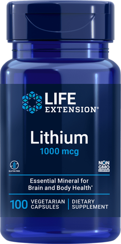 LifeSource Vitamins-Life Extension - Lithium 1000 mcg 100 Capsules