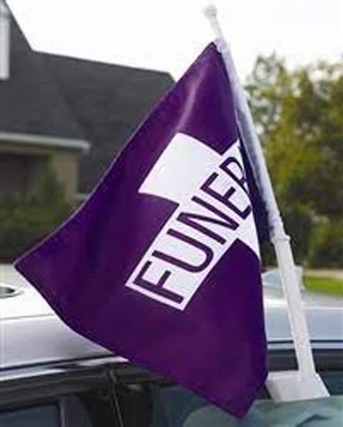 Clip-On Lead Car Funeral Flag-Purple | Lynch Supply