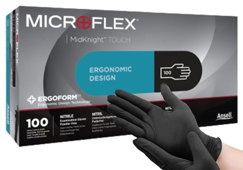 microflex midknight touch black powder- prep room