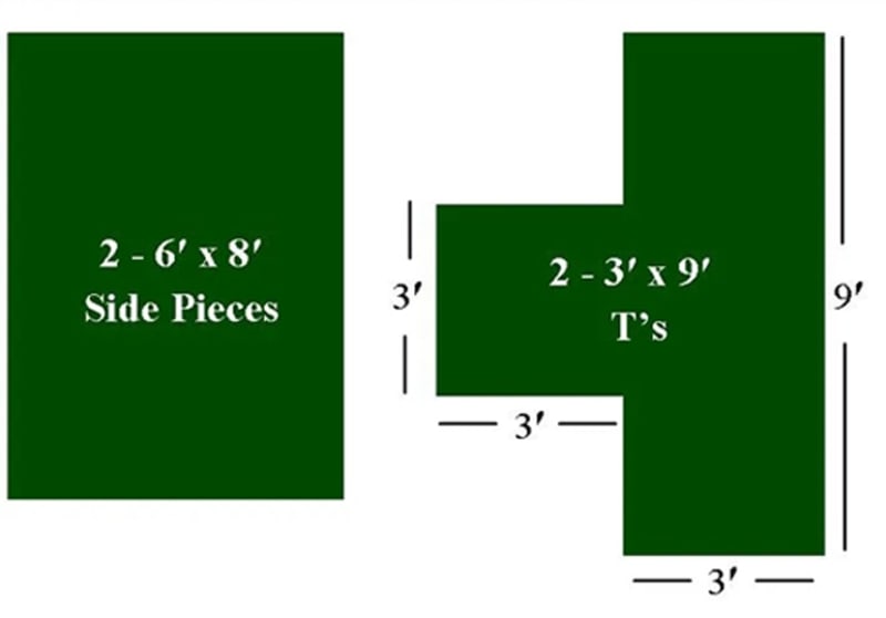 TUF-TURF PREMIUM CEMETERY GRASS "T" AND SIDE PIECE SET