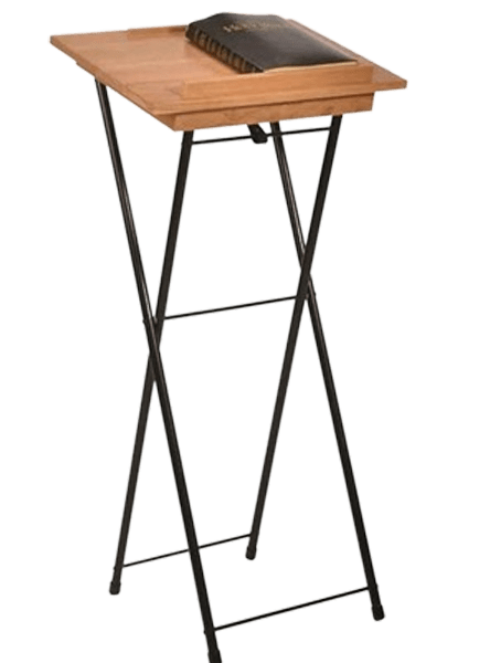 deluxe cemetery register stand with hardwood top