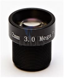 12.0mm, F1.8, 3MP M12 Mount CCTV Lens with IR Filter