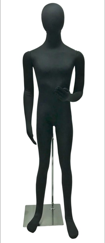 Flexible Male Mannequin in Black Jersey Fabric | Mannequins Express