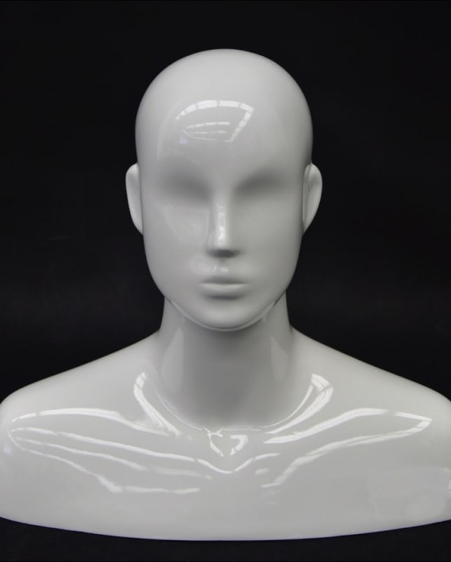 White Egghead Male Display Head