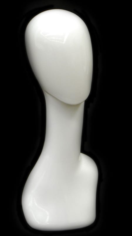 Female Display Head in Glossy White. She has a long, elegant neck to ...