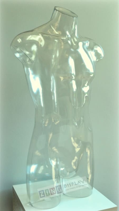 Clear Male Headless Display Form - Male Headless 3/4 Torso Display Form ...