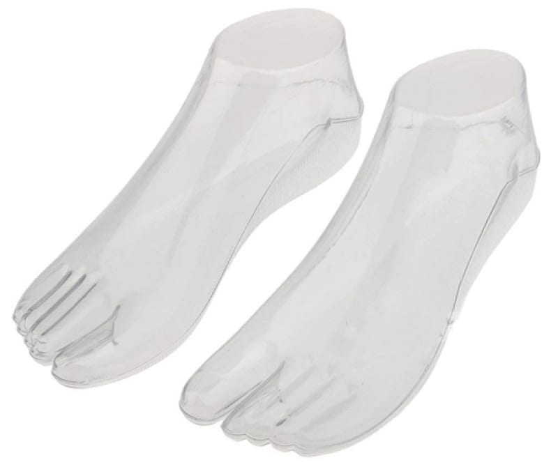 1 Pair of Female Display Feet - Clear Plastic