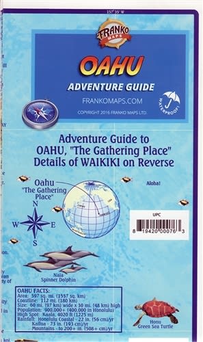 Oahu Hawaii Guide - waterproof map. This guide to Oahu is printed on ...