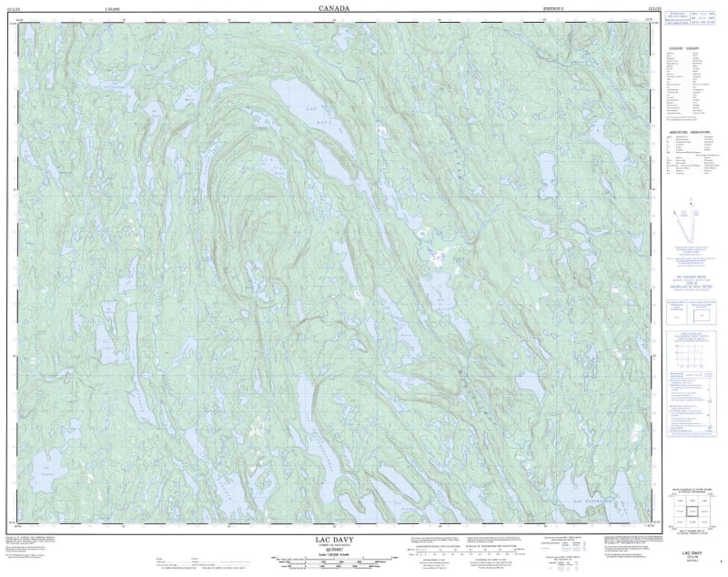 012L15 - LAC DAVY - Topographic Map