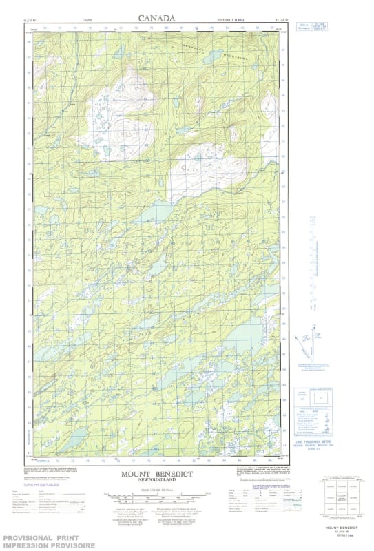 013J10W - MOUNT BENEDICT - Topographic Map