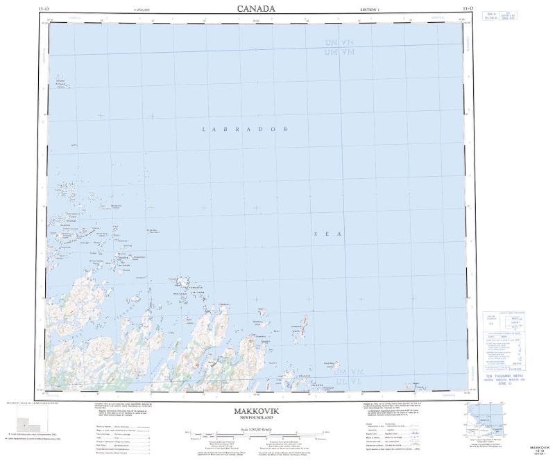 013O - MAKKOVIK - Topographic Map