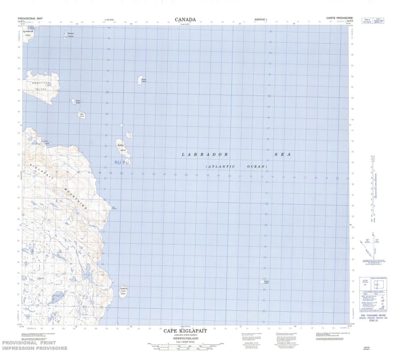 014F03 - CAPE KIGLAPAIT - Topographic Map