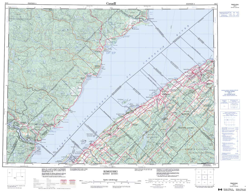022C - RIMOUSKI - Topographic Map