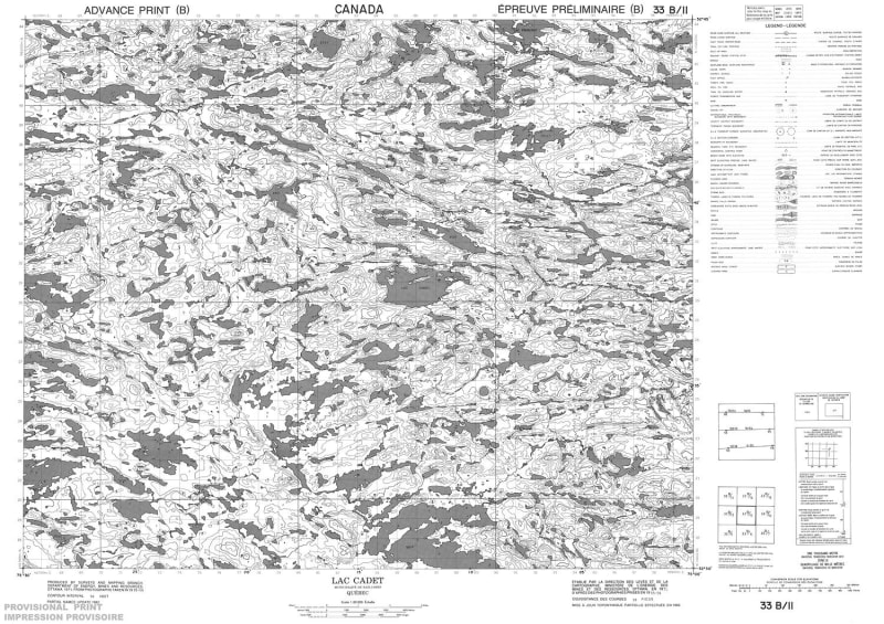 033B11 - LAC CADET - Topographic Map