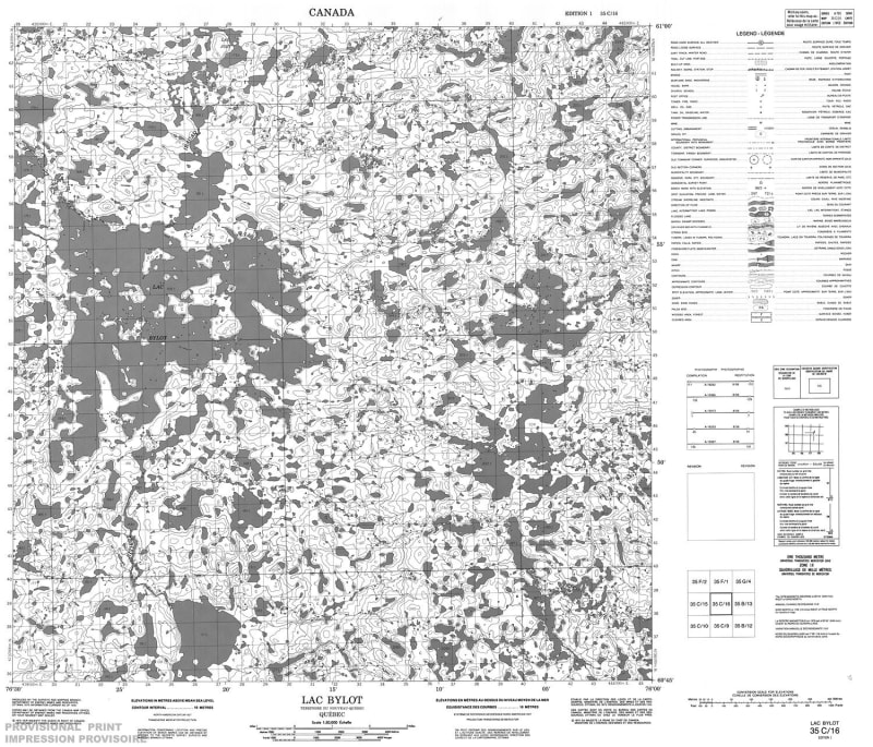 035C16 - LAC BYLOT - Topographic Map
