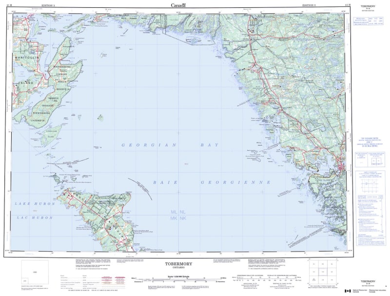 041H - TOBERMORY - Topographic Map