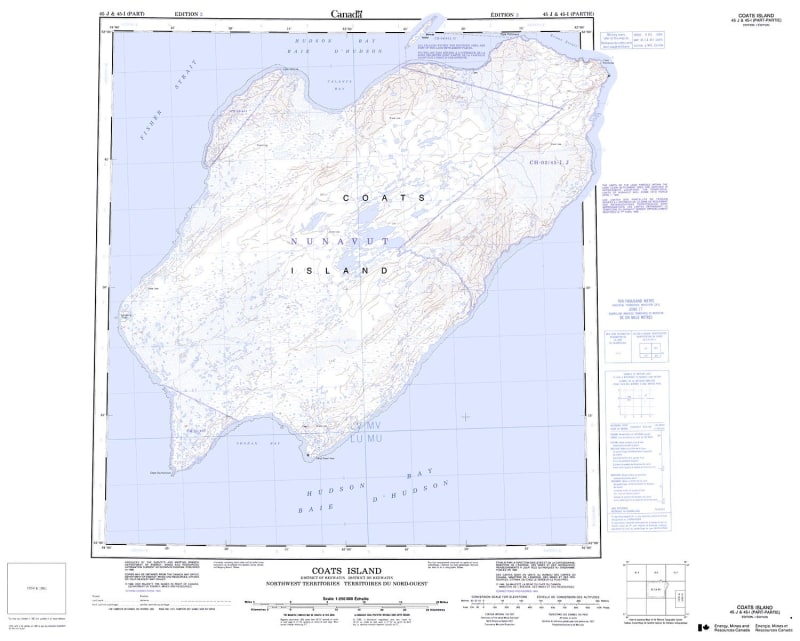 045J - COATS ISLAND - Topographic Map
