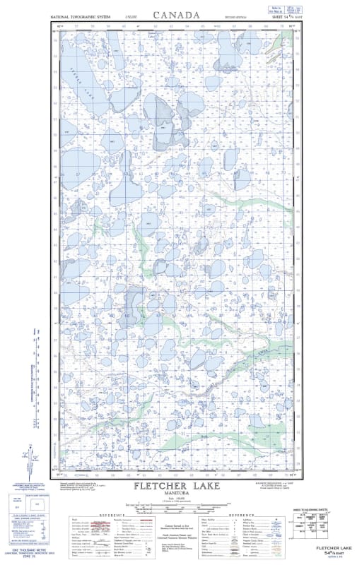 054K04E - FLETCHER LAKE - Topographic Map