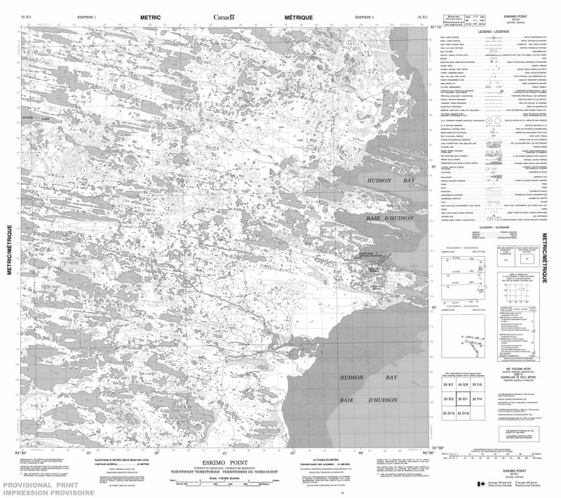 055E01 - ARVIAT - Topographic Map