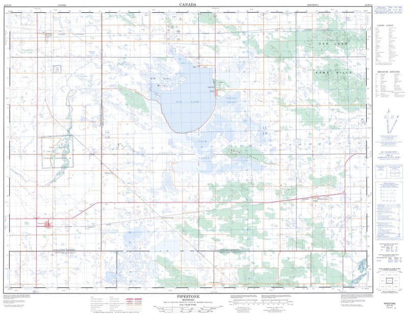 062F10 - PIPESTONE - Topographic Map