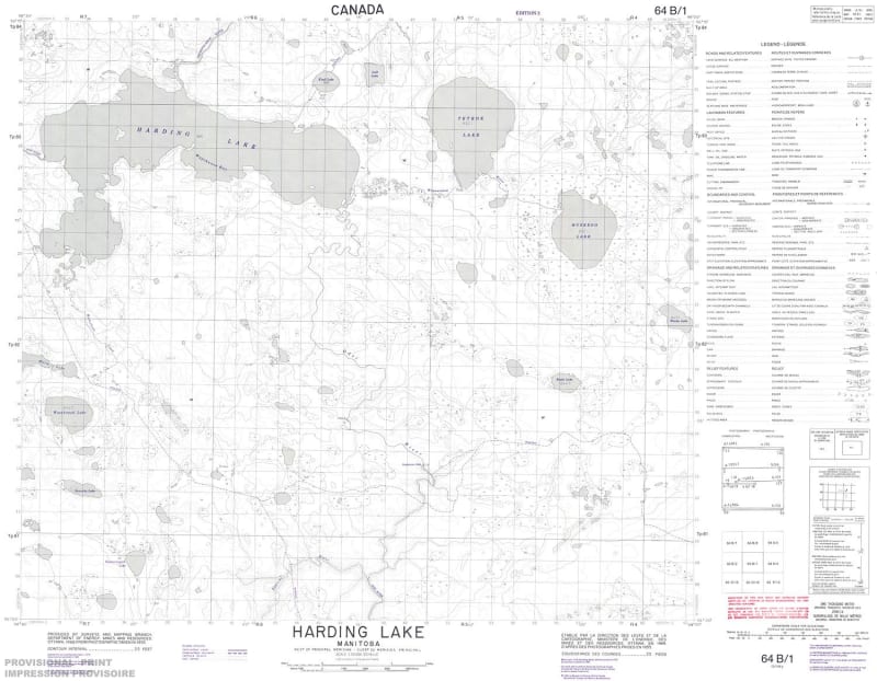 064B01 - HARDING LAKE - Topographic Map