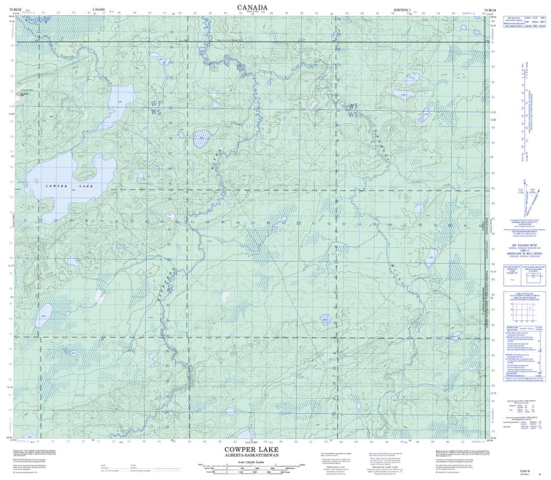 073M16 - COWPER LAKE - Topographic Map