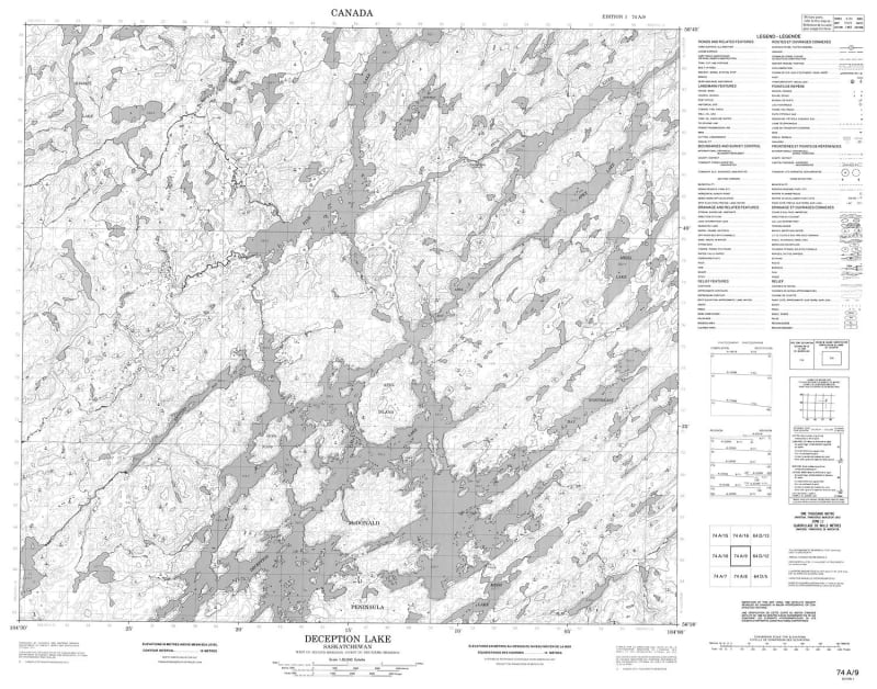 074A09 - DECEPTION LAKE - Topographic Map