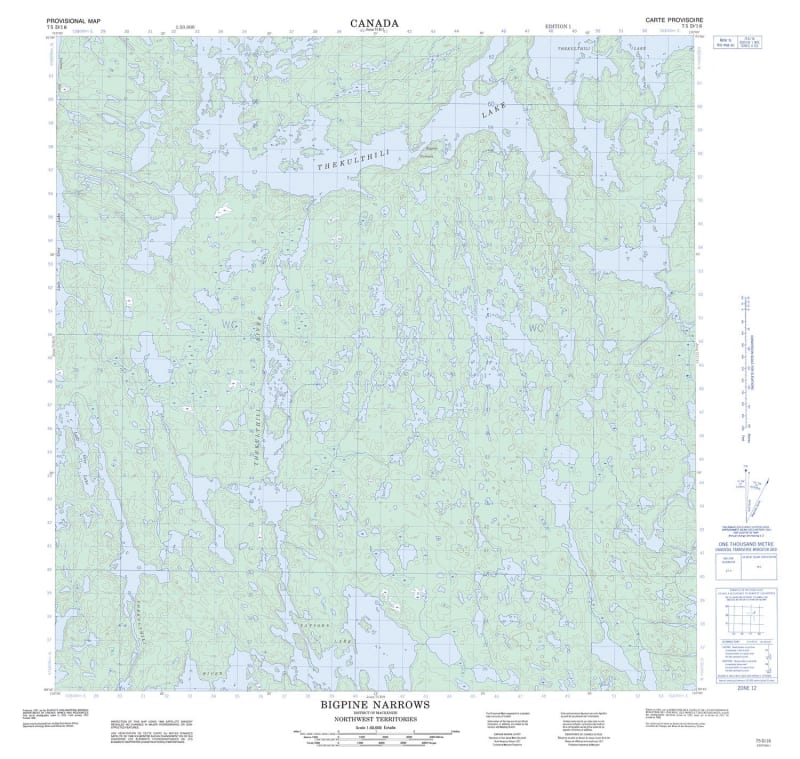 075D16 - BIGPINE NARROWS - Topographic Map