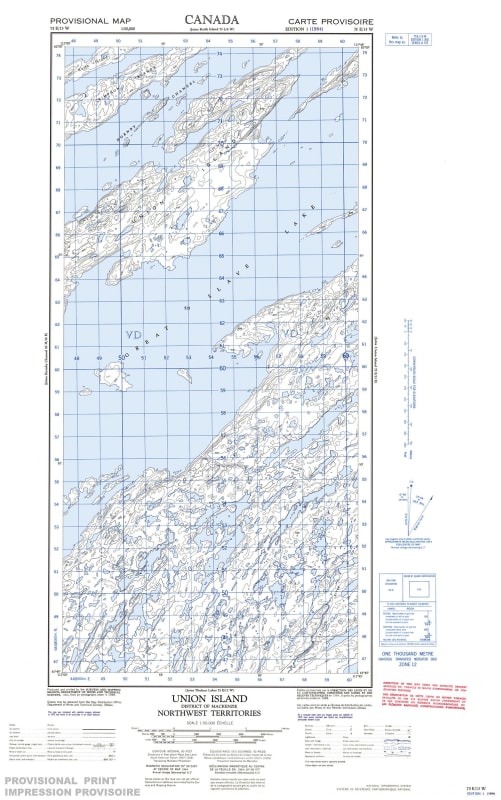 075E13W - UNION ISLAND - Topographic Map