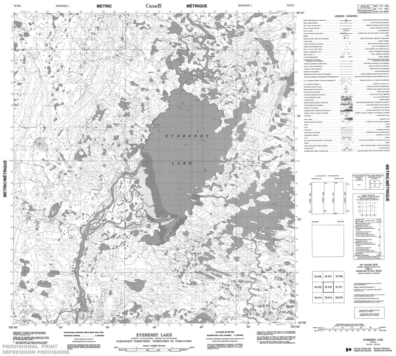 075P02 - EYEBERRY LAKE - Topographic Map
