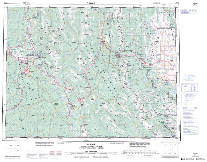 082G - FERNIE - Topographic Map