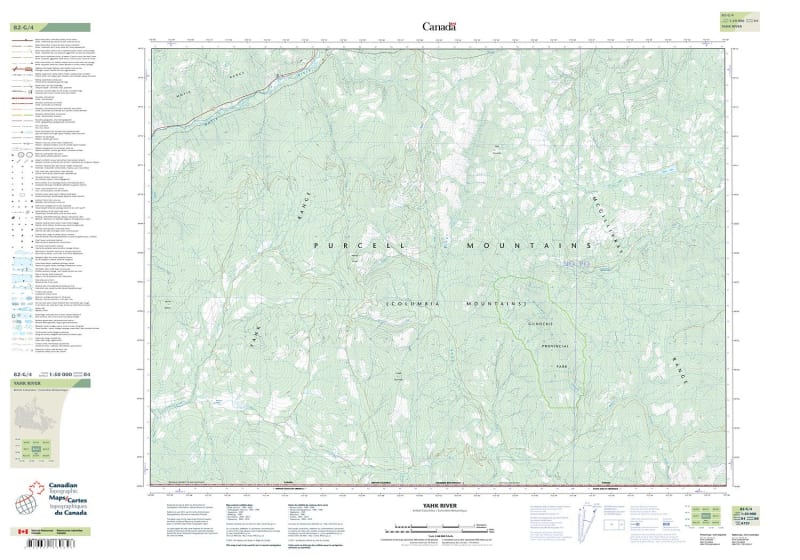 082G04 - YAHK RIVER - Topographic Map