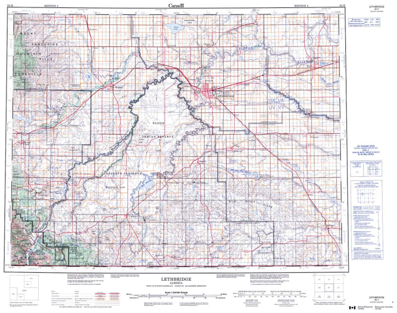 082H - LETHBRIDGE - Topographic Map