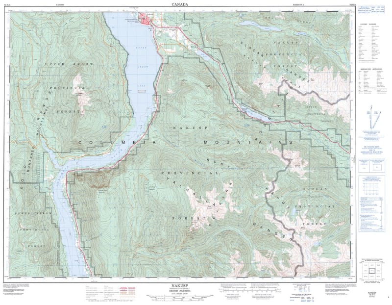 082K04 - NAKUSP - Topographic Map