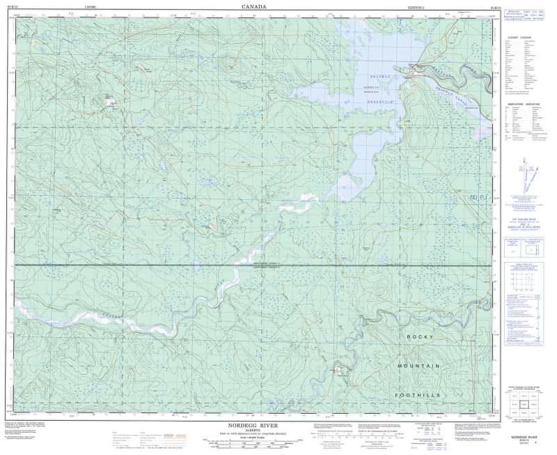 083B13 - NORDEGG RIVER - Topographic Map