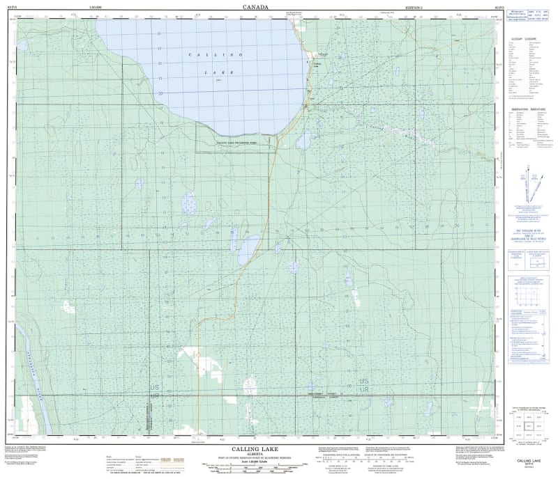 083P03 - CALLING LAKE - Topographic Map