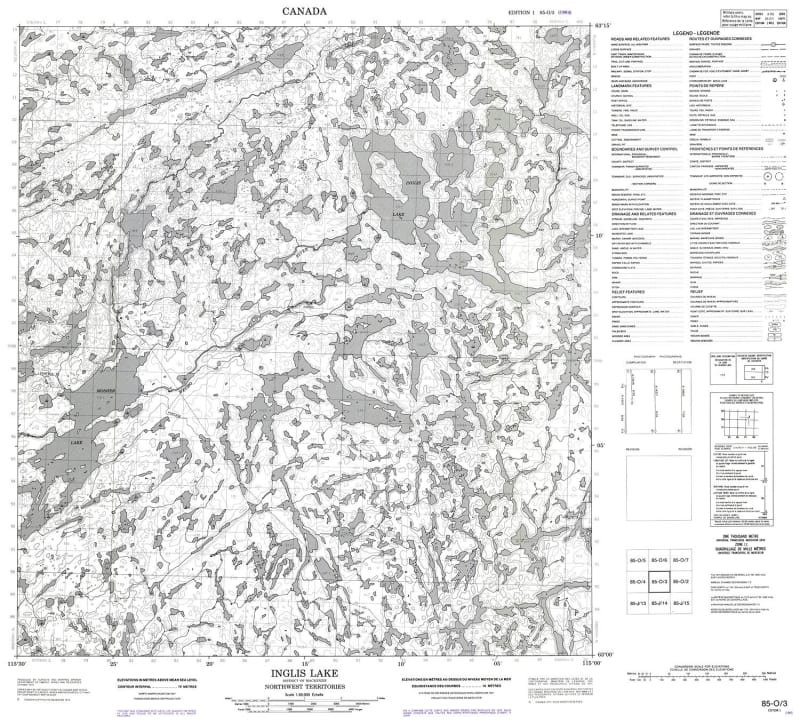 085O03 - INGLIS LAKE - Topographic Map