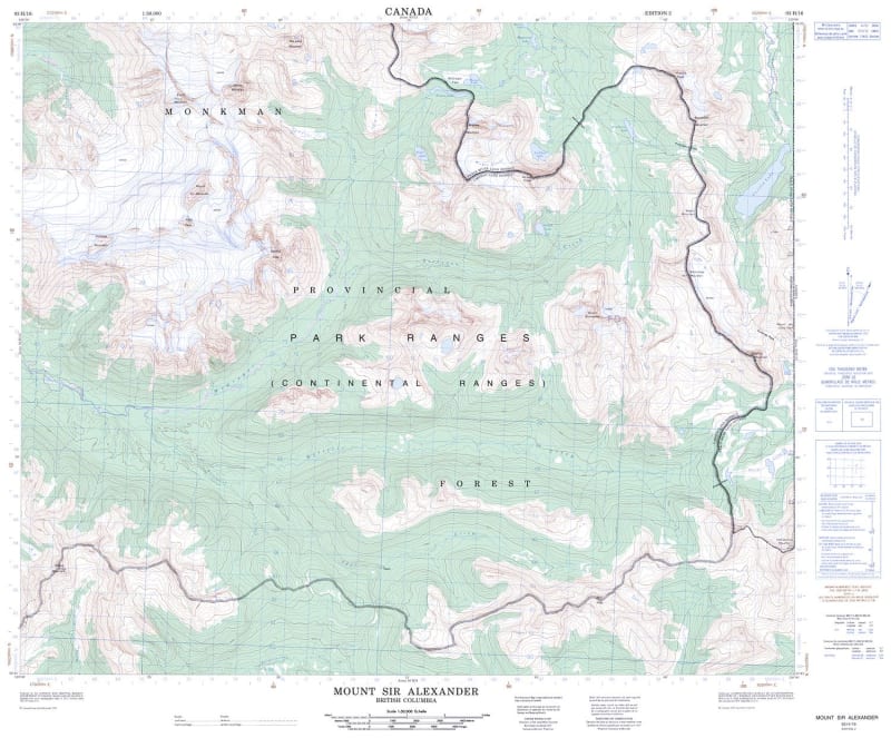 093H16 - MOUNT SIR ALEXANDER - Topographic Map