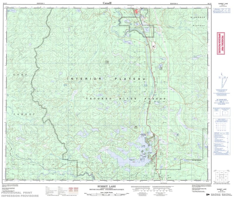 093J07 - SUMMIT LAKE - Topographic Map