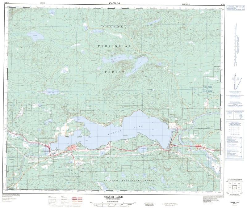 093K02 - FRASER LAKE - Topographic Map