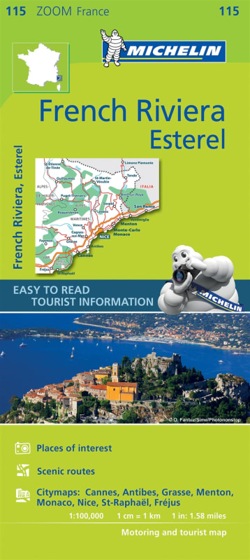 France - French Riviera - Esterel Travel Map. This map covers Cannes ...