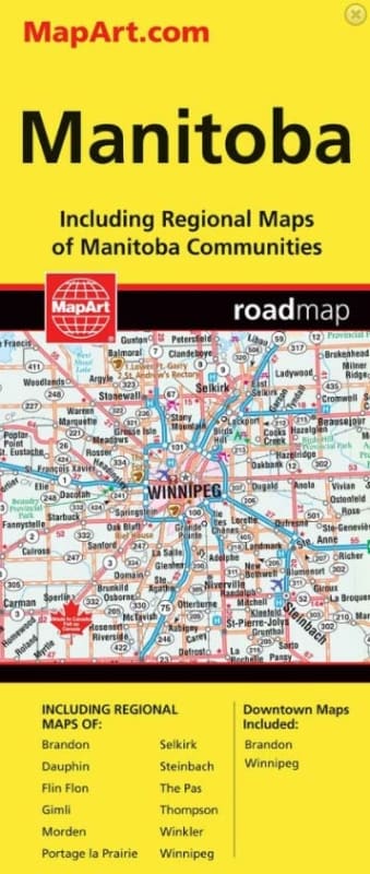 Manitoba travel & road map. Regional Maps Include Brandon, Dauphin ...