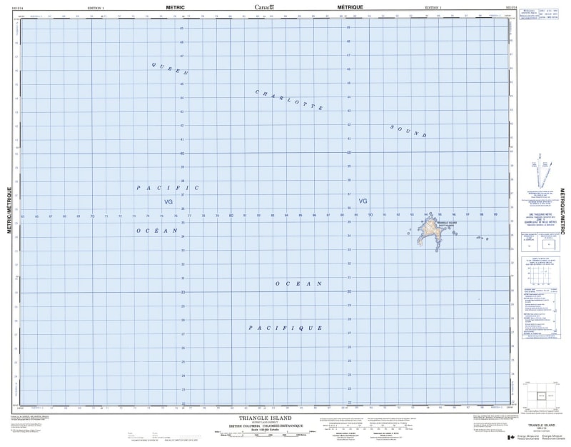 102I14 - TRIANGLE ISLAND - Topographic Map