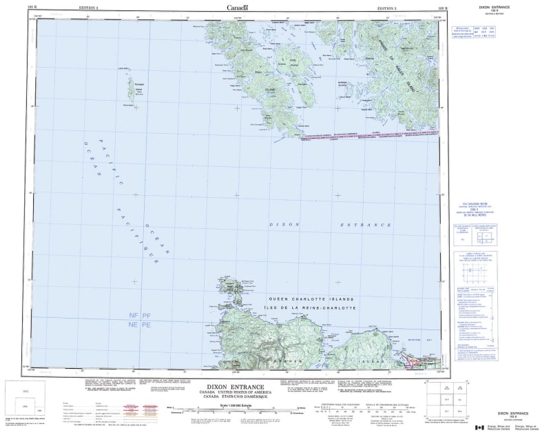 103K - DIXON ENTRANCE - Topographic Map