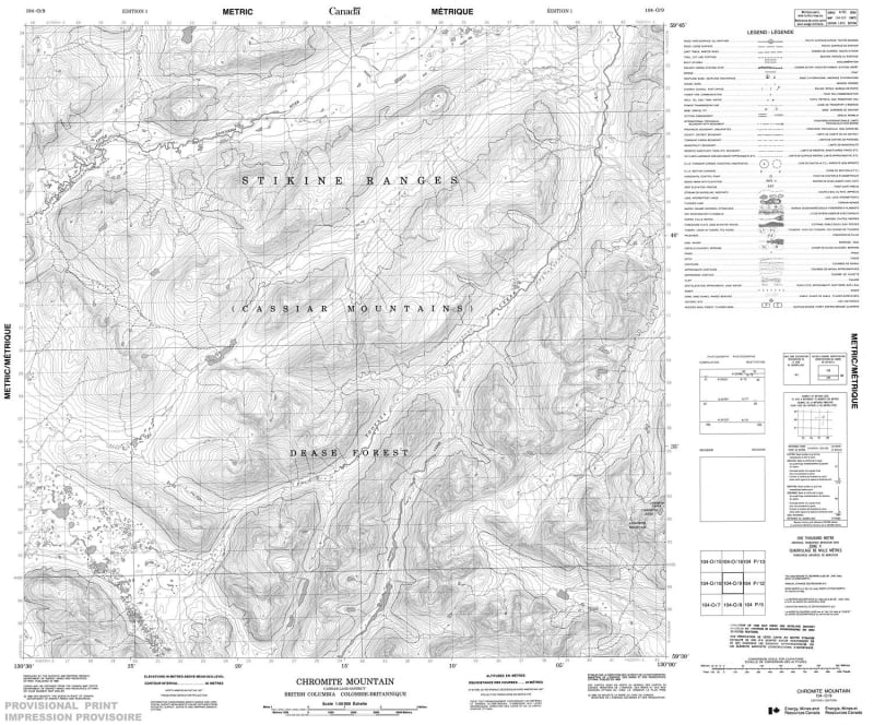 104O09 - CHROMITE MOUNTAIN - Topographic Map