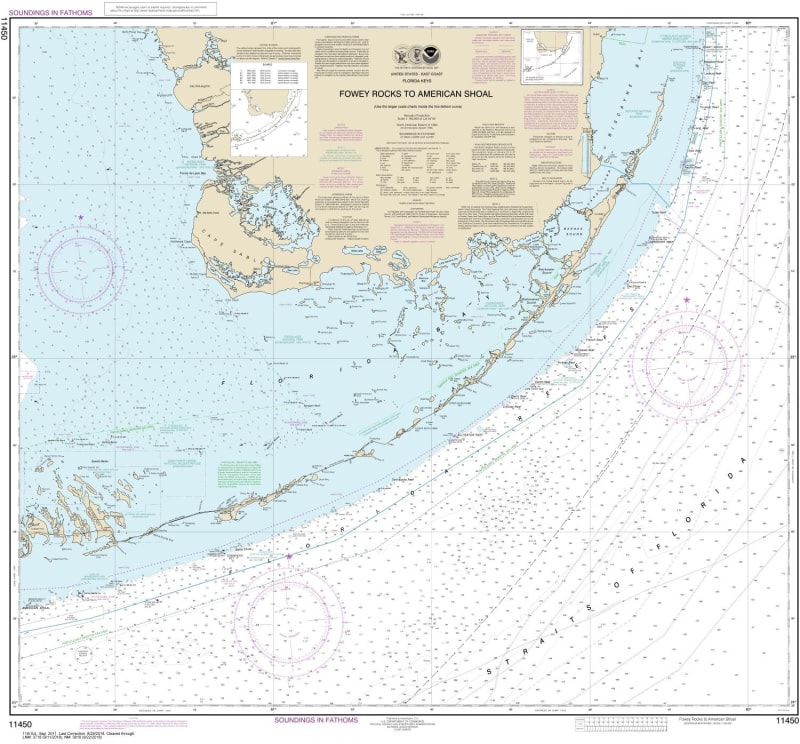 NOAA Chart 11450. Nautical Chart of Fowey Rocks to American Shoal ...