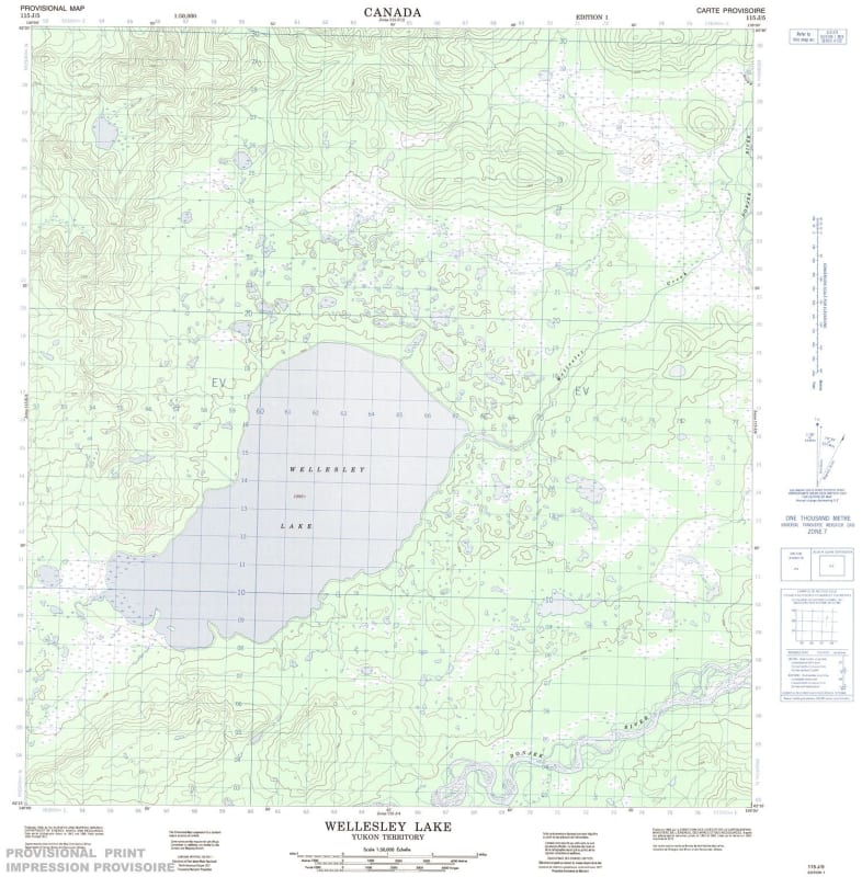 115J05 - WELLESLEY LAKE - Topographic Map
