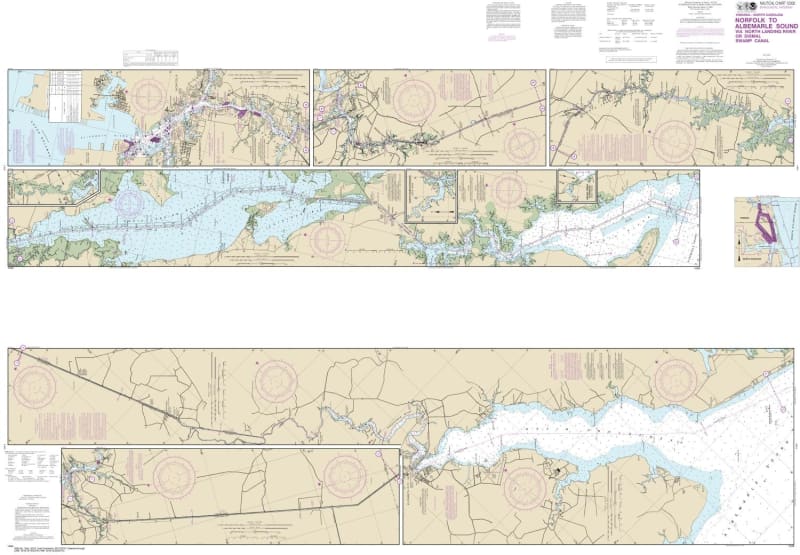 NOAA Chart 12206. Nautical Chart of Intracoastal Waterway Norfolk to ...