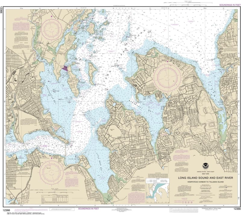 NOAA Chart 12366. Nautical Chart of Long Island Sound and East River ...